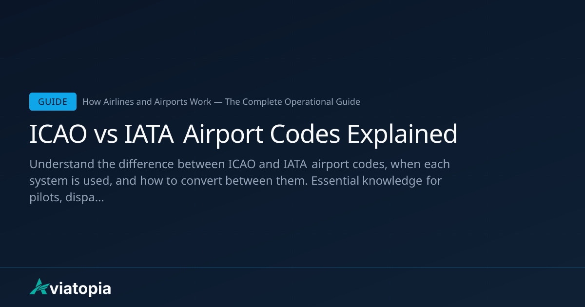 ICAO vs IATA Airport Codes Explained (Complete Guide) | Aviatopia